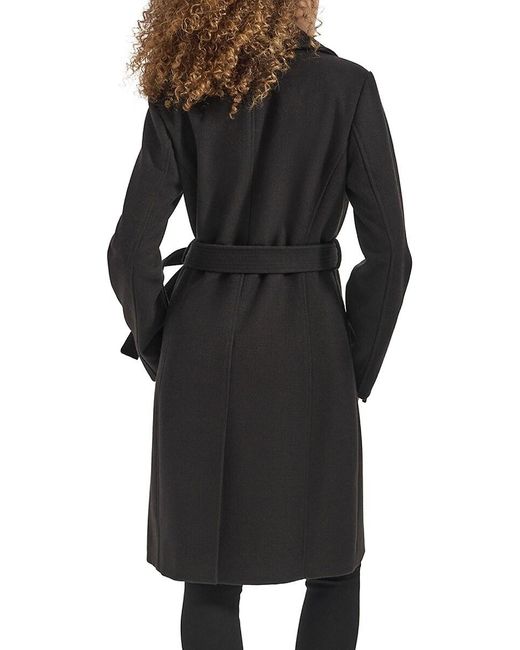 Kenneth Cole Double Breasted Zip Coat in Natural | Lyst