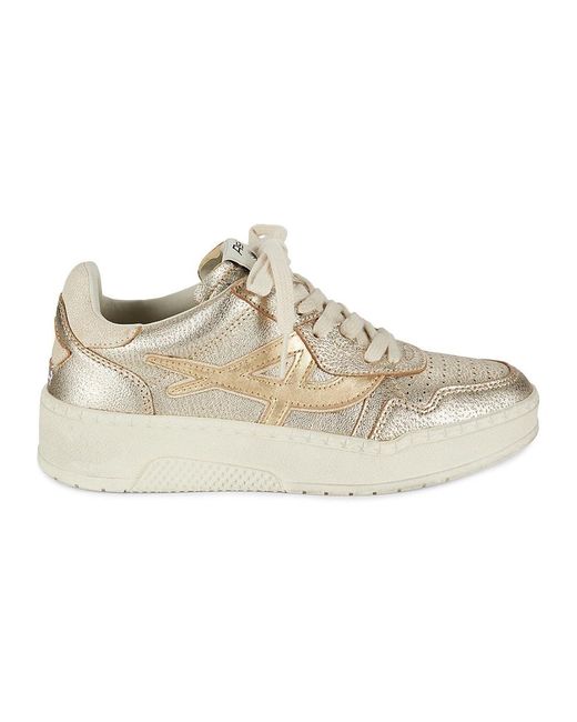 Ash Starlight Metallic Leather Sneakers in Natural | Lyst