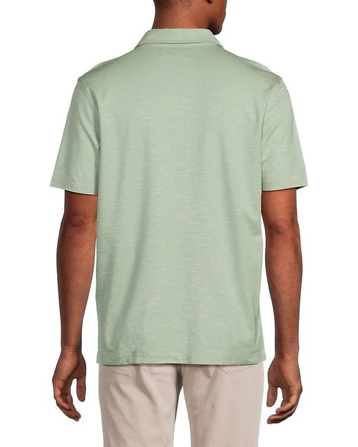 Kenneth Cole Slub-Knit Stretch Polo Shirt in Green for Men | Lyst
