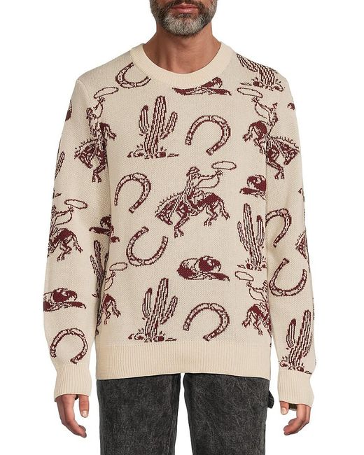Wesc Tossed Western Jacquard Sweater in Natural for Men | Lyst UK