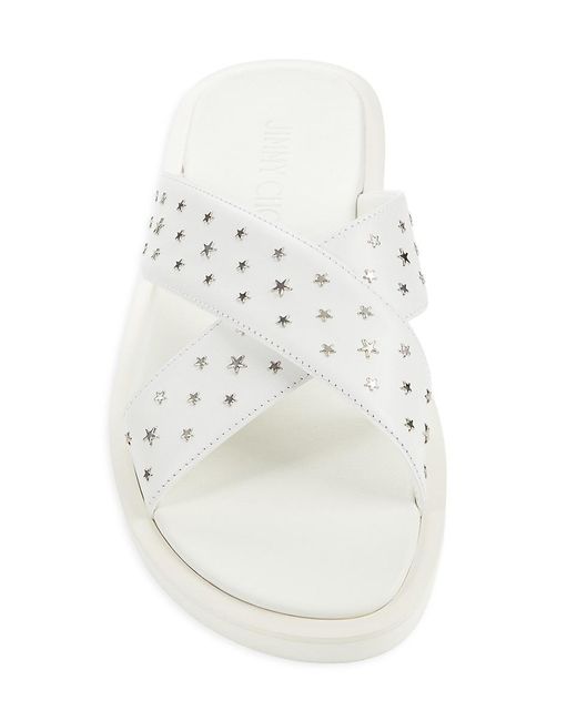 Jimmy Choo Palmo Star Studded Leather Sandals in White for Men | Lyst