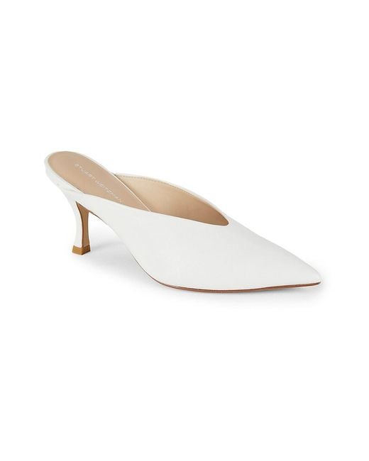 Stuart Weitzman Lulah Leather Pumps in White | Lyst