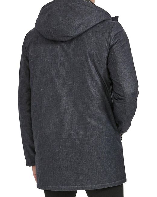 Kenneth Cole Hooded Puffer Jacket in Black for Men | Lyst