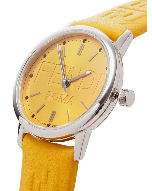 Fendi Forever 29Mm Stainless Steel & Leather Strap Watch in Metallic | Lyst