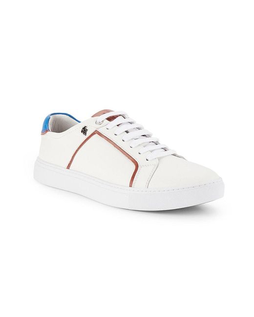 Robert Graham Calder Leather Low Top Sneakers in White for Men | Lyst