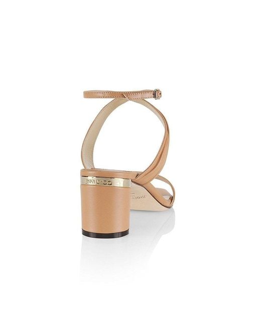 Jimmy Choo Jago Block Heel Ankle Strap Sandals in Natural | Lyst Jimmy Choo Jago Block Heel Ankle Strap Sandals in Natural | Lyst
