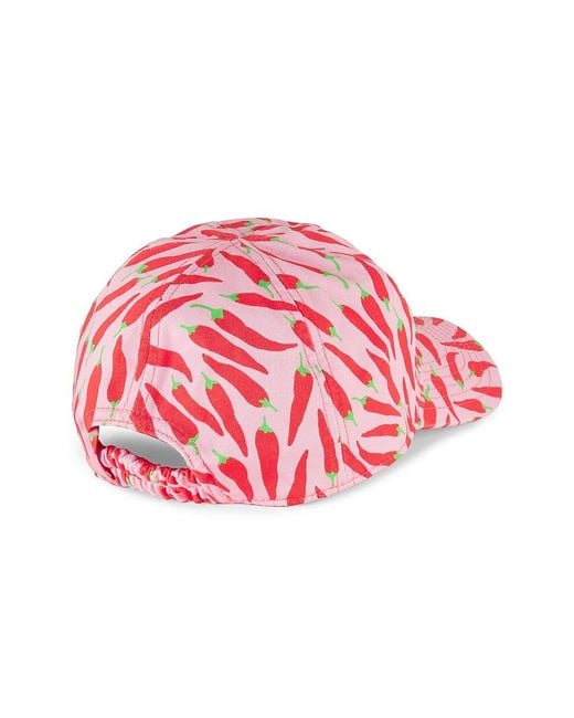 Kate Spade Peppers Graphic Cotton Baseball Cap in Red | Lyst UK