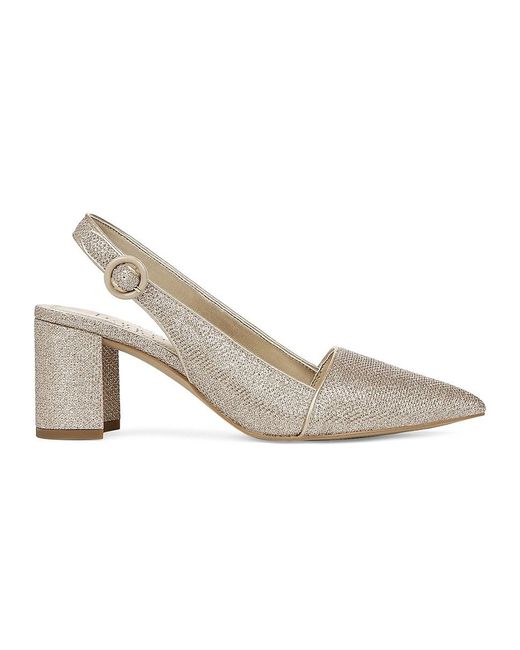 Franco Sarto Trista Block Heel Slingback Pumps in White | Lyst