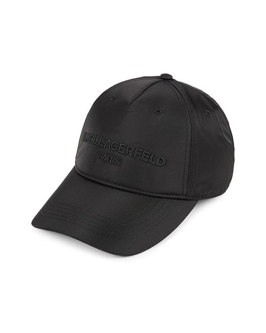 Karl Lagerfeld Logo Cotton Baseball Cap in Black for Men | Lyst UK