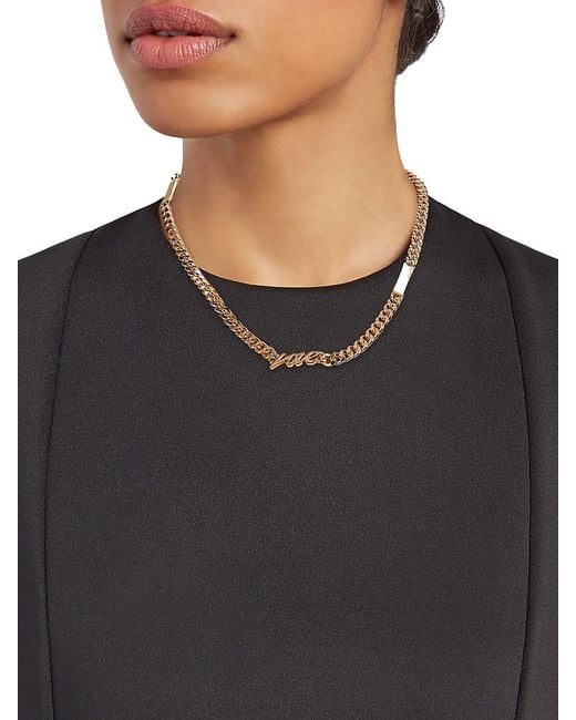 AllSaints Goldtone Love Cuban Chain Necklace/18'' in White | Lyst