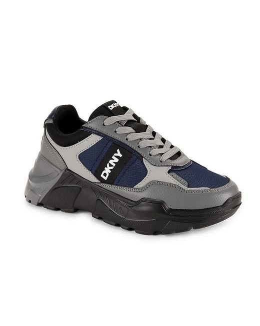 DKNY Low Top Colorblock Sneakers in Black for Men | Lyst
