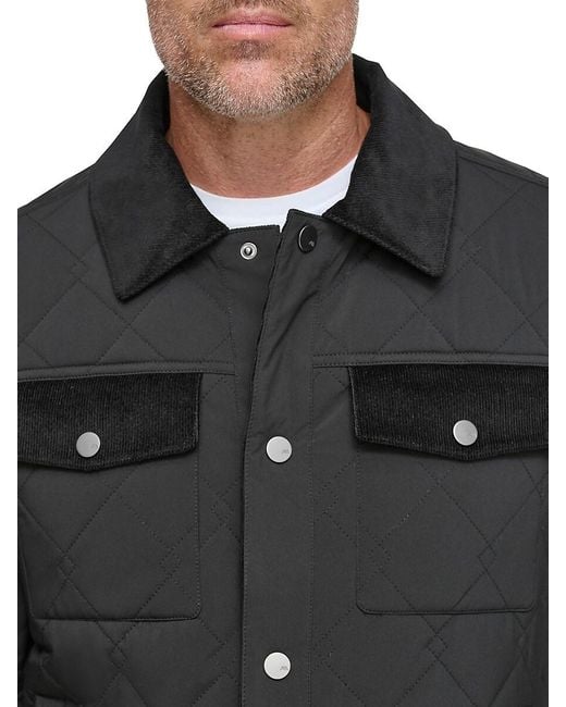 Andrew Marc Mainline Walkerton Chain Link Mini Quilt Jacket in Blue for ...