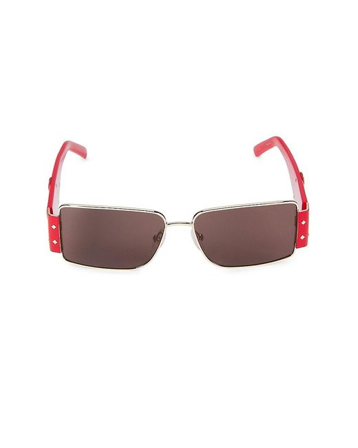 MCM 55Mm Solid Lens Rectangle Metal Sunglasses in Red | Lyst UK