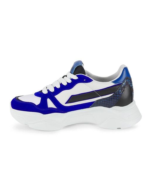 Cavalli Class by Roberto Cavalli Two Tone Logo Running Sneakers in Blue ...