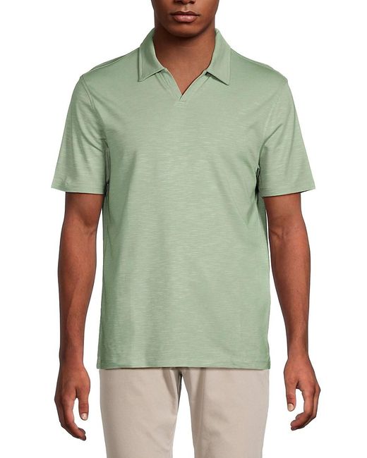 Kenneth Cole Slub-Knit Stretch Polo Shirt in Green for Men | Lyst