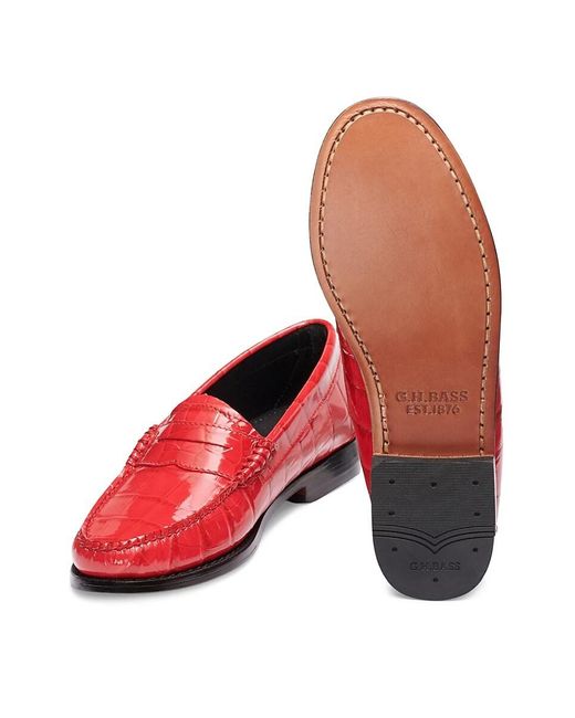 G.H. Bass & Co. G. H. Bass Weejun Whitney Croc Embossed Leather Penny ...