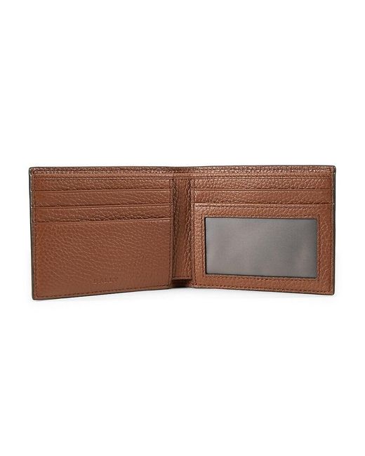 Bally Taurus Logo Leather Bifold Wallet in Brown for Men | Lyst