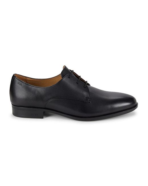 BOSS Colby Leather Derby Shoes in Black for Men | Lyst