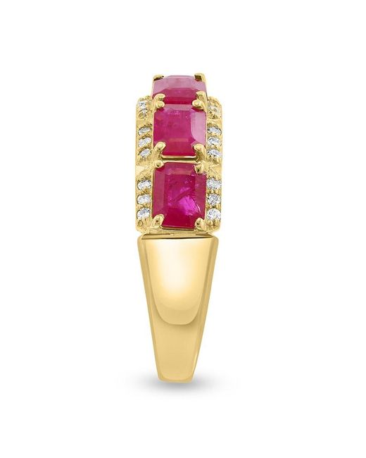 Effy 14K, Ruby & Diamond Band Ring in Pink | Lyst