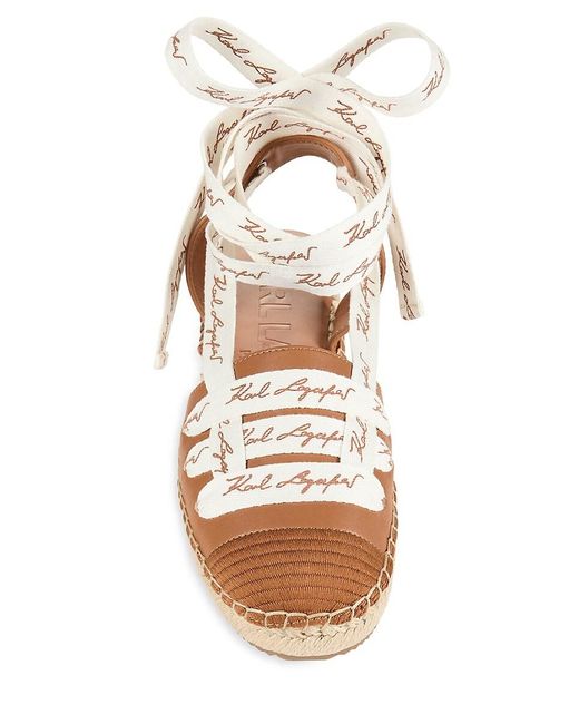 Karl Lagerfeld Mariko Logo Espadrilles in Black | Lyst