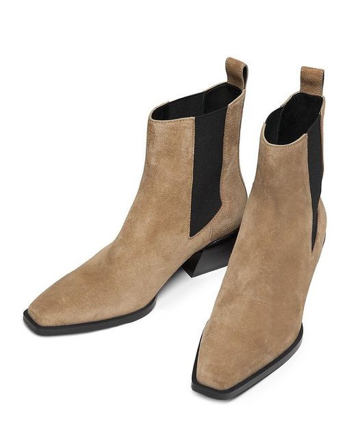 Rag & Bone Joni 50Mm Suede Chelsea Boots in White | Lyst