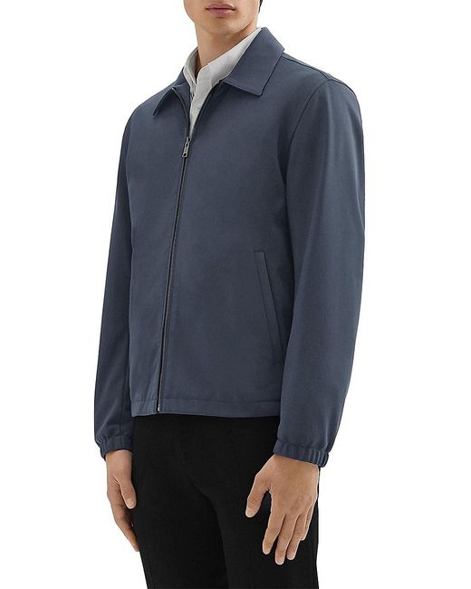 Theory Brody Nylon Zip-Up Jacket in Blue for Men | Lyst