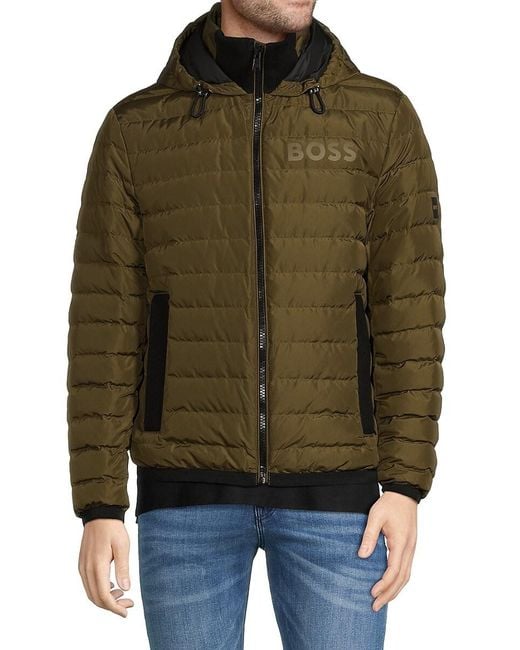 BOSS Dawood Puffer Jacket in Green for Men | Lyst UK