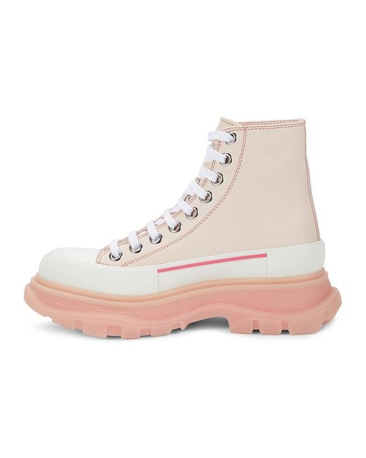 McQueen Colorblock High-Top Sneakers in Natural | Lyst