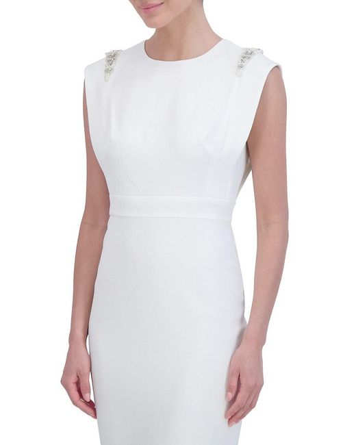 Vince Camuto Signature Stretch Embellished Sheath Dress in White | Lyst