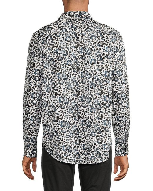 Robert Graham Hatley Long Sleeve Cotton Classic-Fit Shirt in Grey for ...
