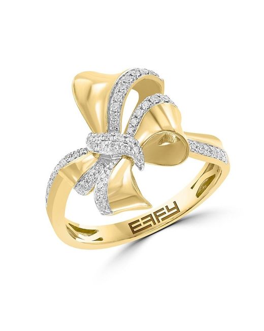 Effy 14k Yellow Gold & 0.23 Tcw Diamond Ring in Metallic | Lyst
