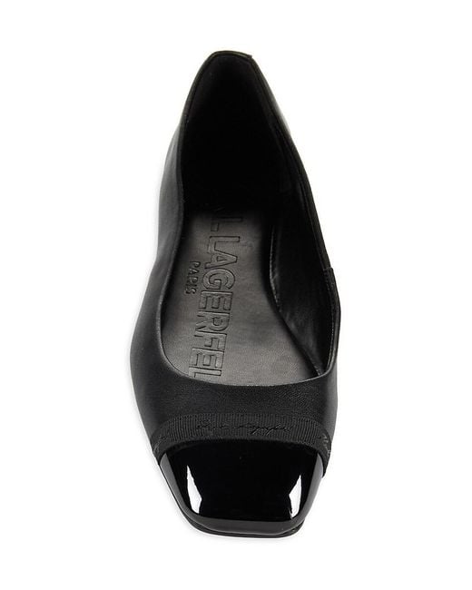 Karl Lagerfeld Zofia Logo Ballet Flats in Black | Lyst