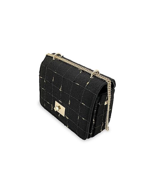 La Regale Tweed Crossbody Bag in Black | Lyst