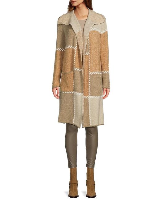 Joseph A Tonal Open-Front Longline Cardigan in Natural | Lyst
