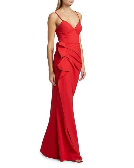 La Petite Robe Di Chiara Boni Gustina Ruffled Sweetheart Gown in Red ...
