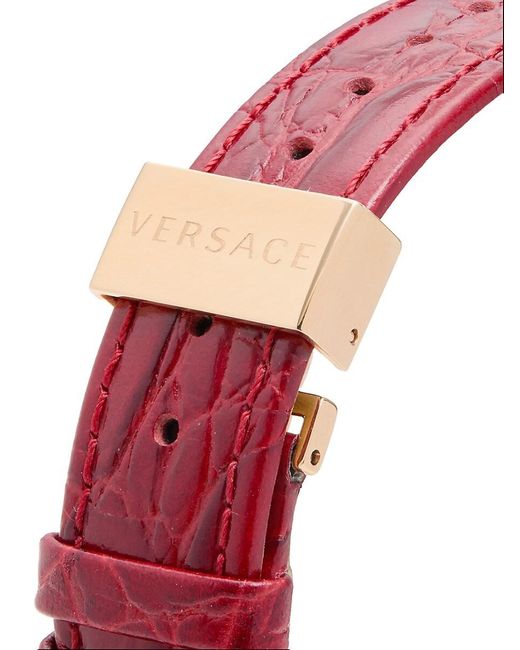 Versace Vanity 35Mm Ip Goldtone Stainless Steel Case & Leather Strap ...