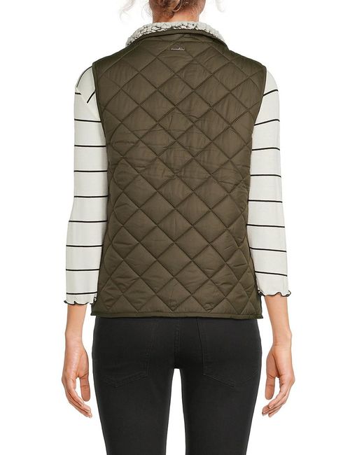 Andrew Marc Faux Fur Reversible Vest in Green | Lyst