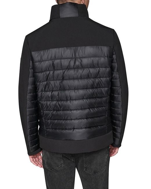 Karl Lagerfeld Mixed Media Quilted Regular-Fit Jacket in Blue for Men ...
