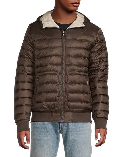 Pajar Maxwell Reversible Hooded Puffer Jacket in Brown for Men | Lyst
