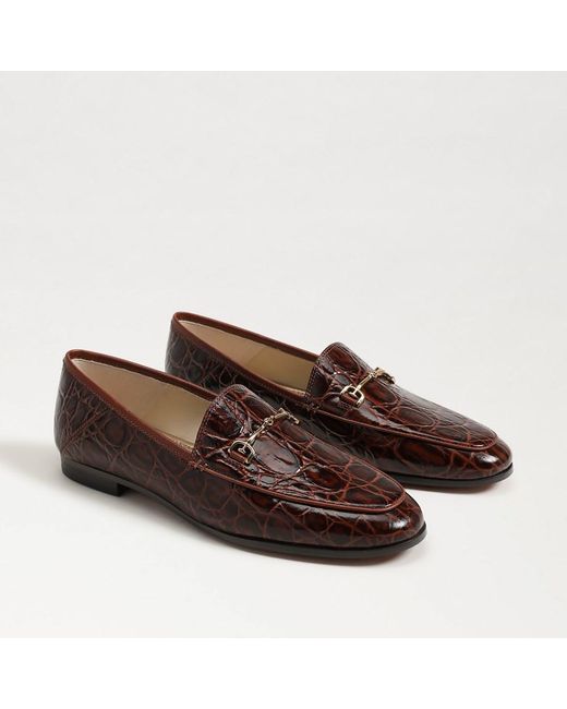 Sam Edelman Loraine Bit Loafer Dark Croco Leather in Brown | Lyst