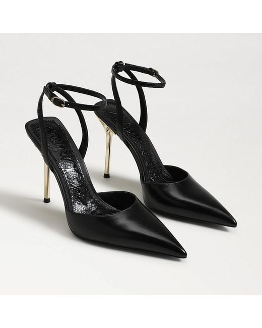 Sam Edelman Osha Ankle Strap Pump Leather in Black | Lyst