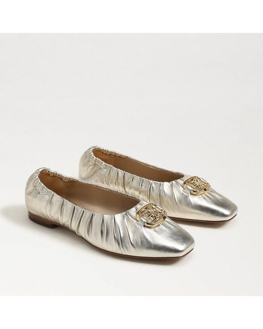 Sam Edelman Marlowe Ballet Flat Jute Leather in Metallic | Lyst