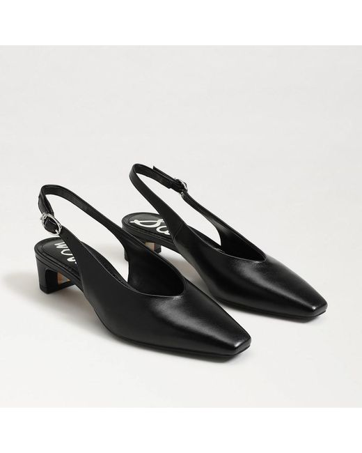 Sam Edelman Ronnie Slingback Heel Leather in Black | Lyst