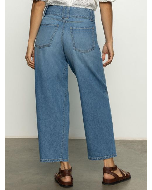 Sanctuary Side Car Semi High Rise Barrel Jeans Line Dance in Blue | Lyst