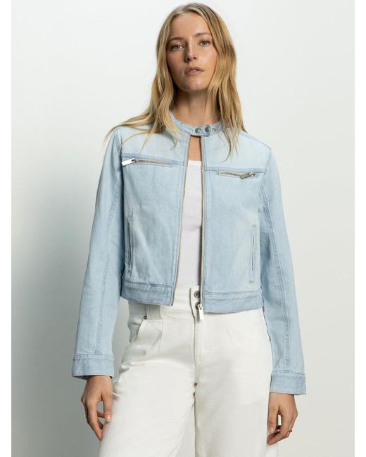 Sanctuary Soft Moto Jacket Finish Line in Blue | Lyst