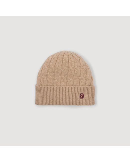 Sandro Wool And Cashmere Hat in Natural | Lyst UK