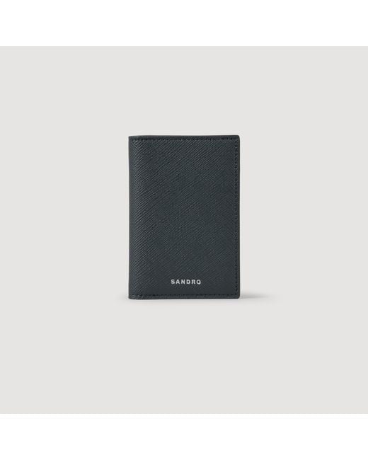Sandro Reconstituted Leather Leather Wallet in Black for Men | Lyst UK