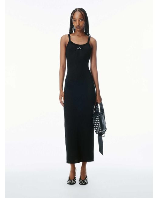 Alexander Wang Mesh Midi Dress in Black | Lyst