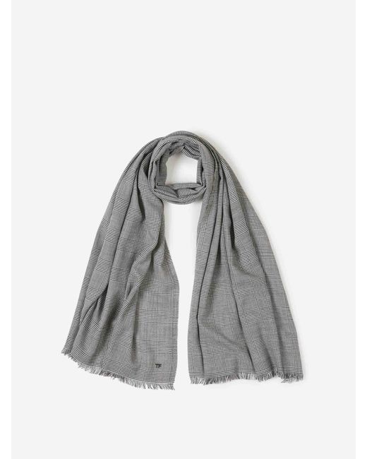Tom Ford Wool Scarf in Grey for Men | Lyst UK