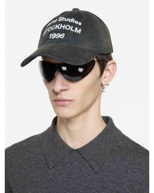 Acne Studios Logo Cap in Grey for Men | Lyst UK